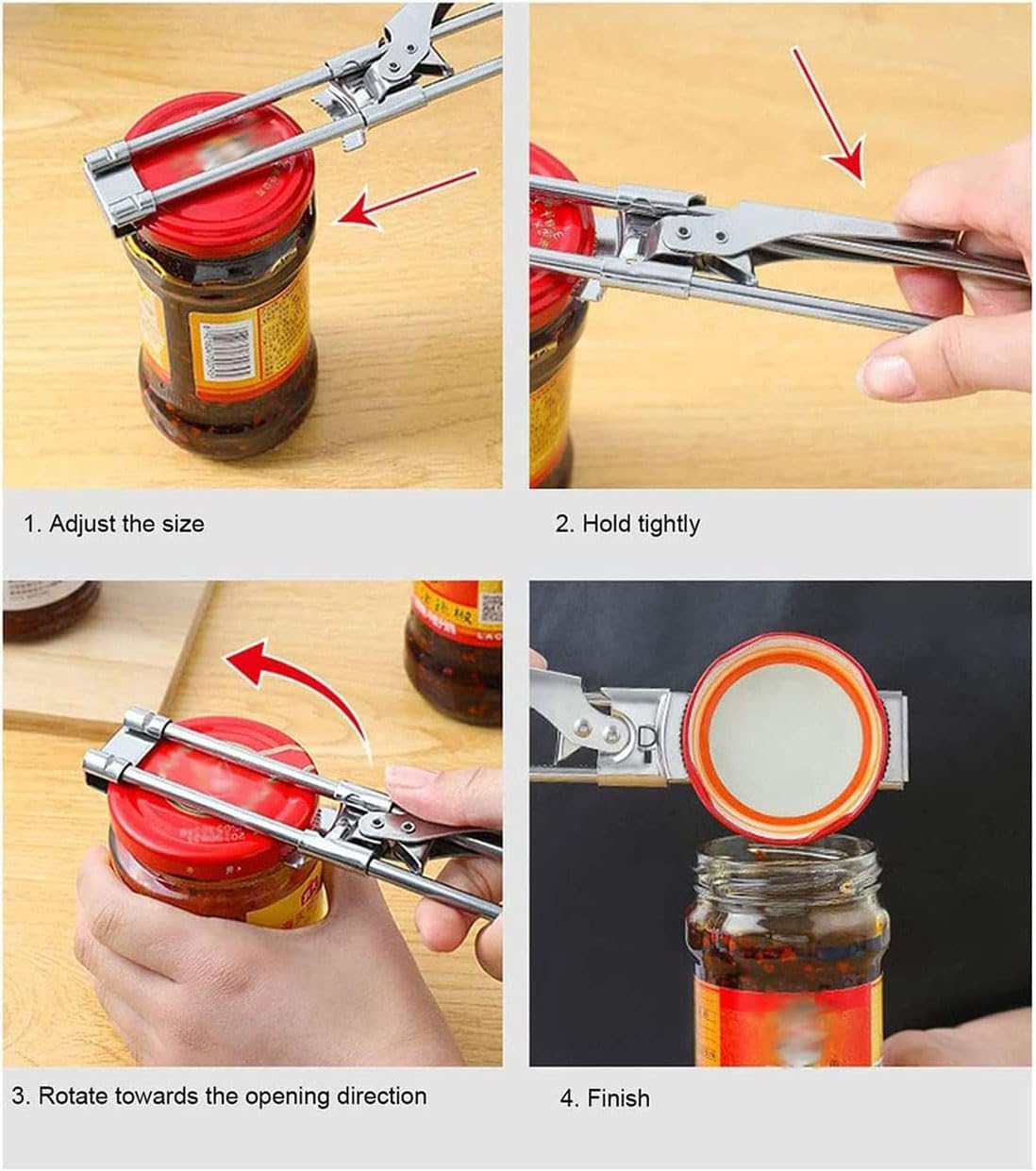 Adjustable Stainless Steel Jar & Bottle Opener – Woyuosn